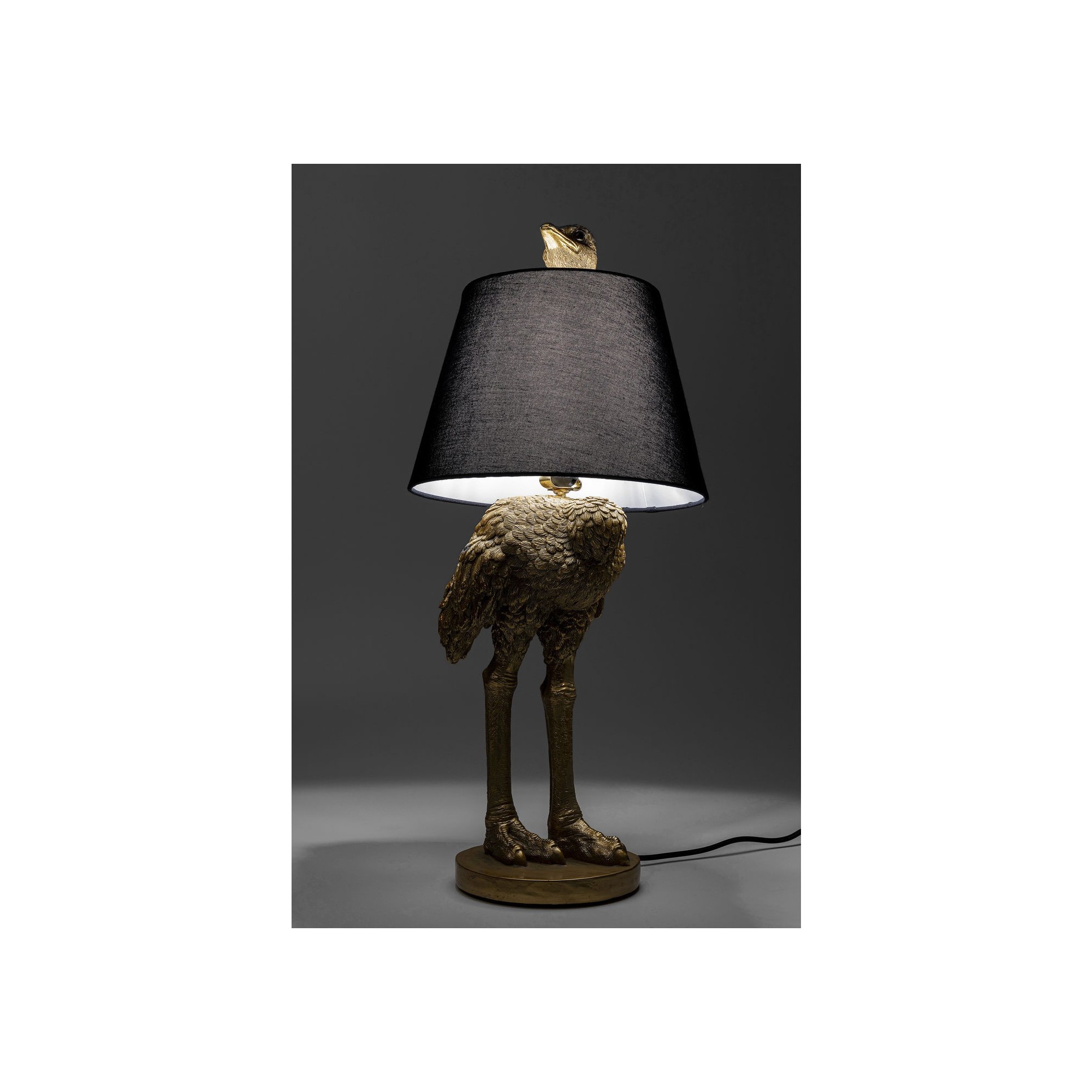 Lampe autruche dorée – Dépôt Style – Meubles design à Bruxelles
