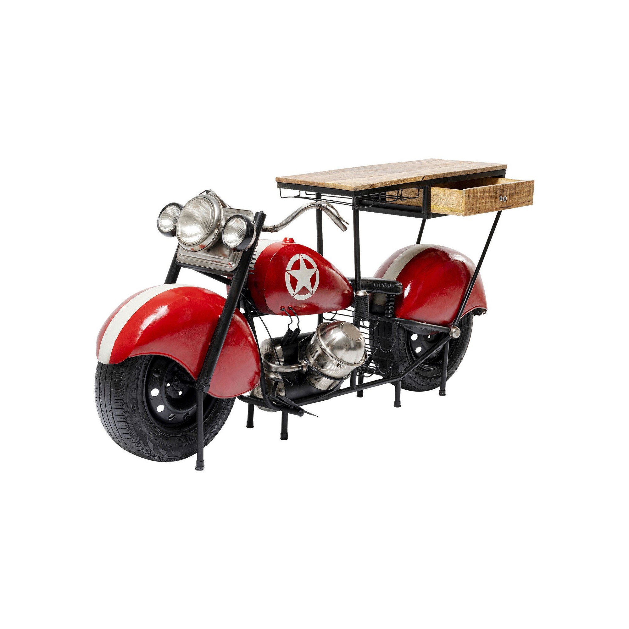 Table de bar moto rouge – Dépôt Style – Meubles design à Bruxelles