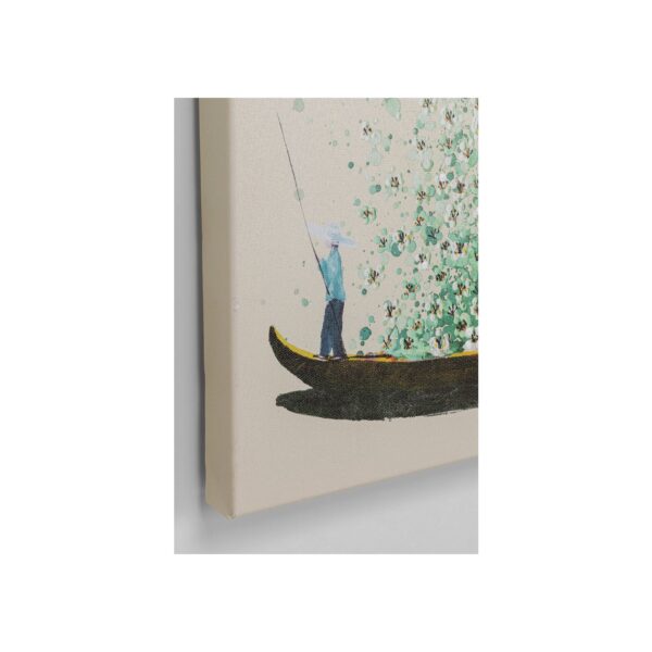 Tableau Touched fleurs pirogue beige et vert 80x100cm – Dépôt Style ...