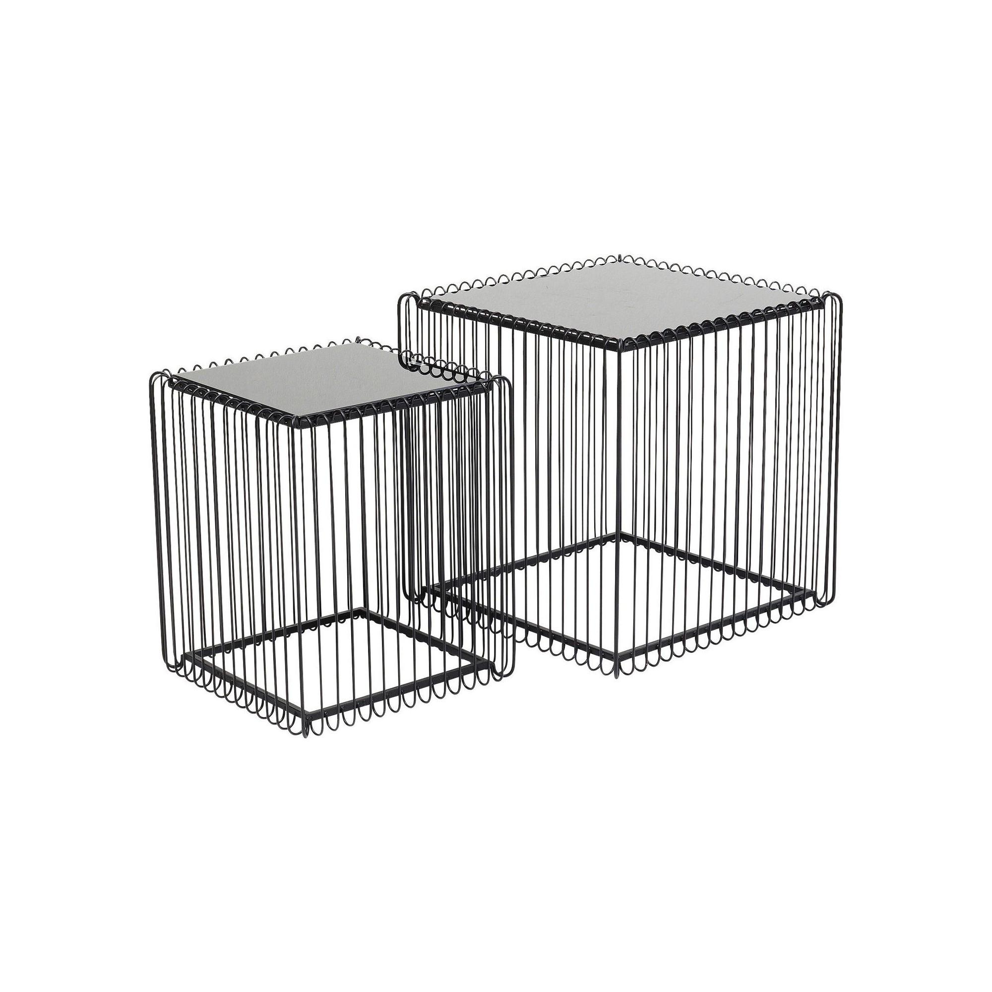 Tables d’appoint carrées Wire noires set de 2 – Dépôt Style – Meubles design à Bruxelles