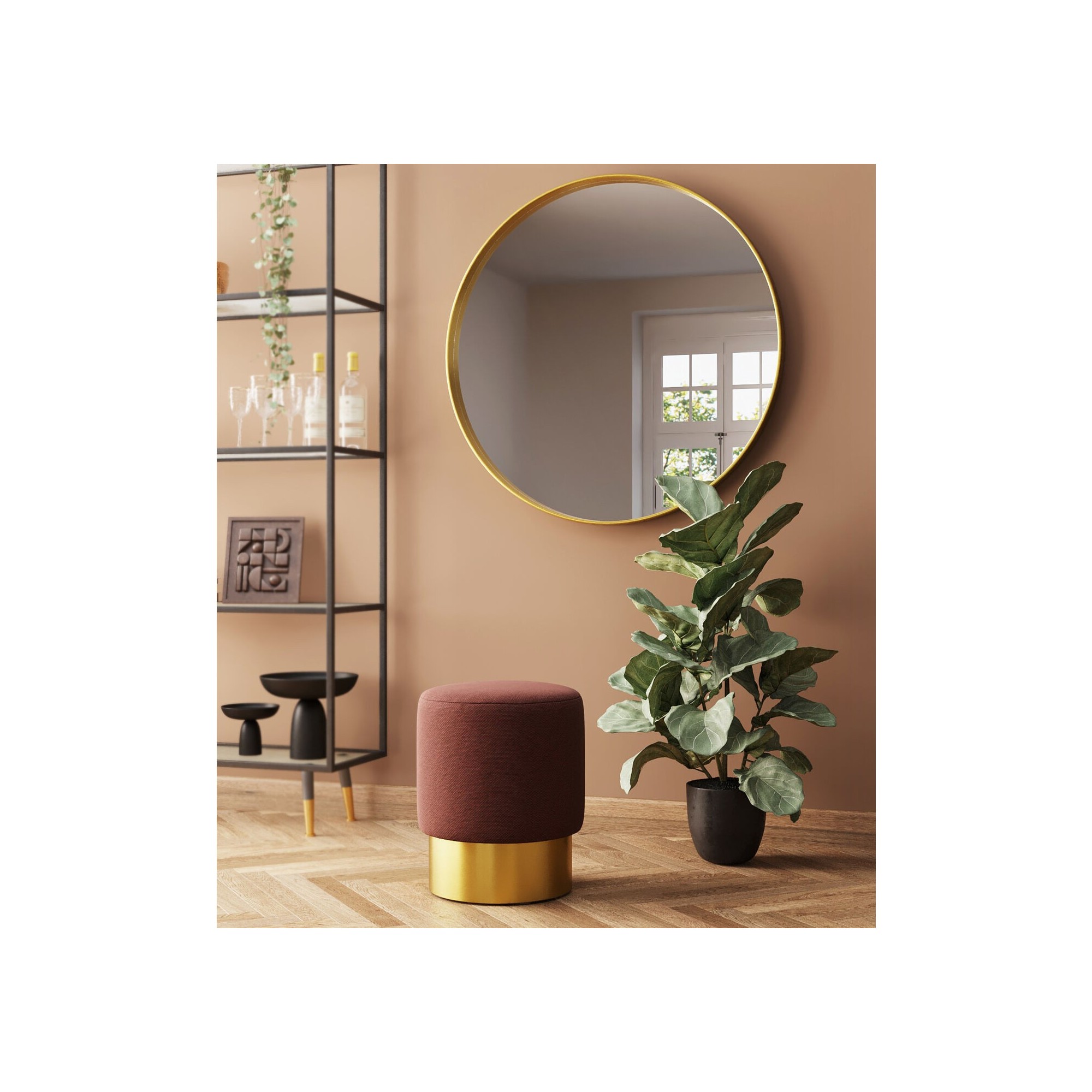 Tabouret Cherry Lina marron et laiton – Dépôt Style – Meubles design à ...